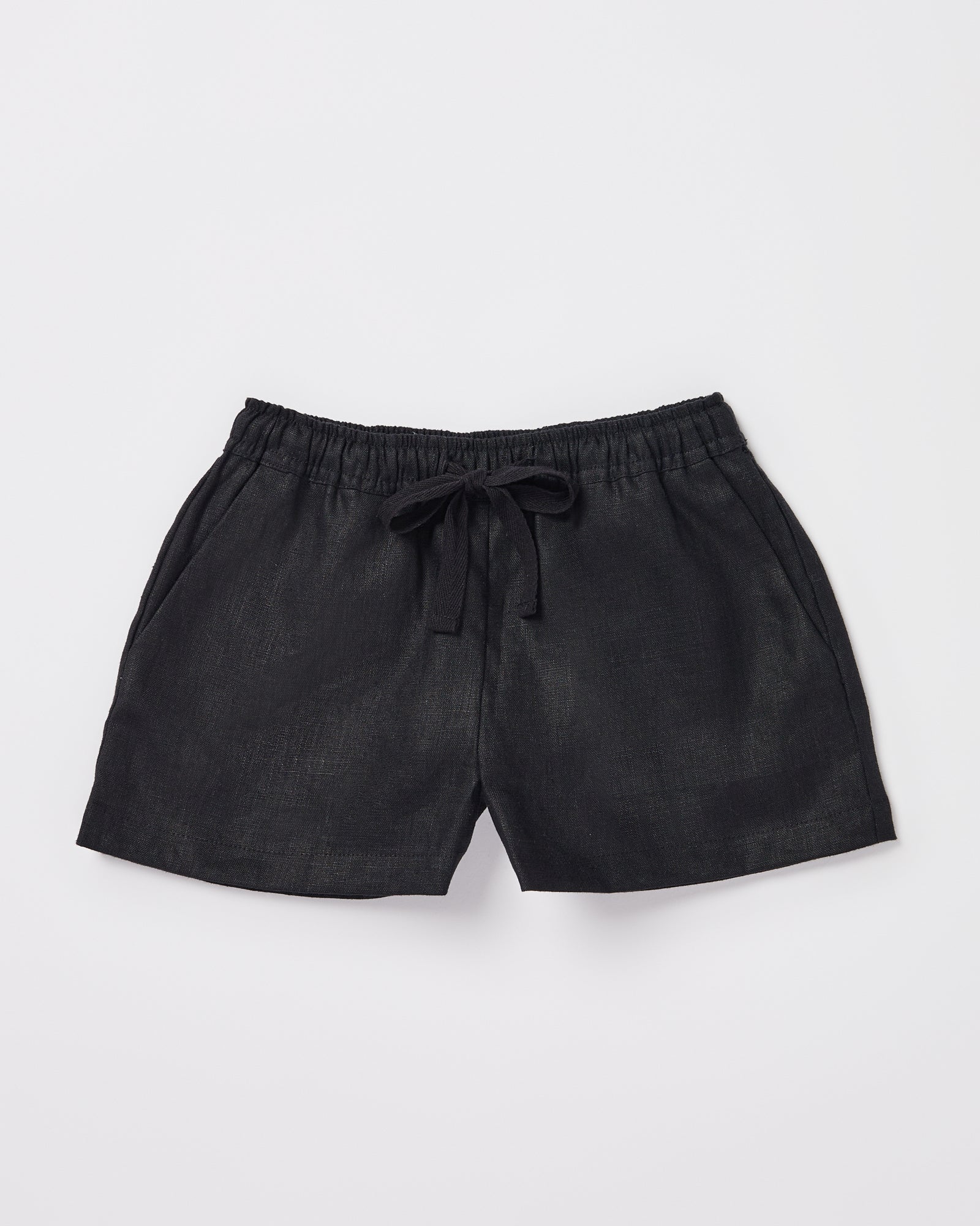 Girls Tide Linen Shorts in Black – General Pants Co.